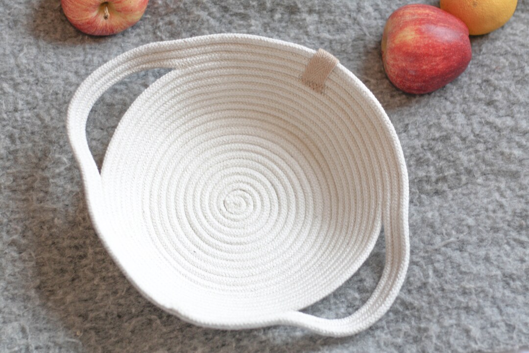 Handmade Rope Bowls | Cord Basket | Stitched | Unbleached Organic ...