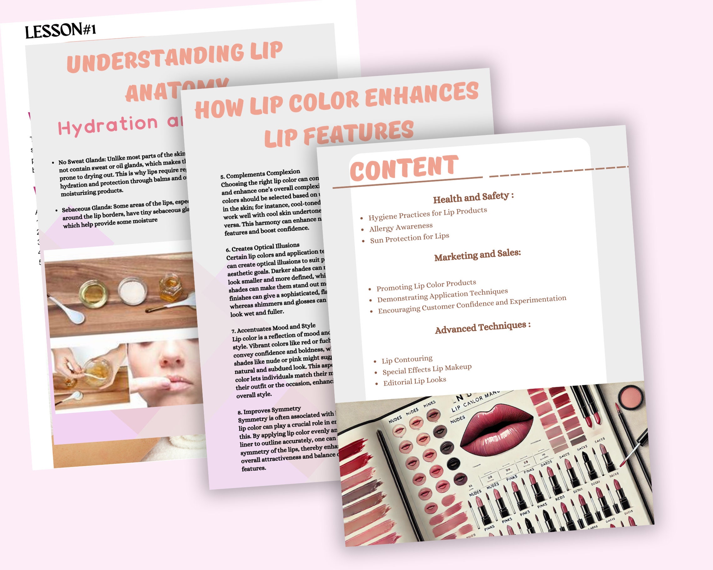 Editable PMU Lips Color Guide, Understand Lip Tattoo Coloring, PMU Lips ...
