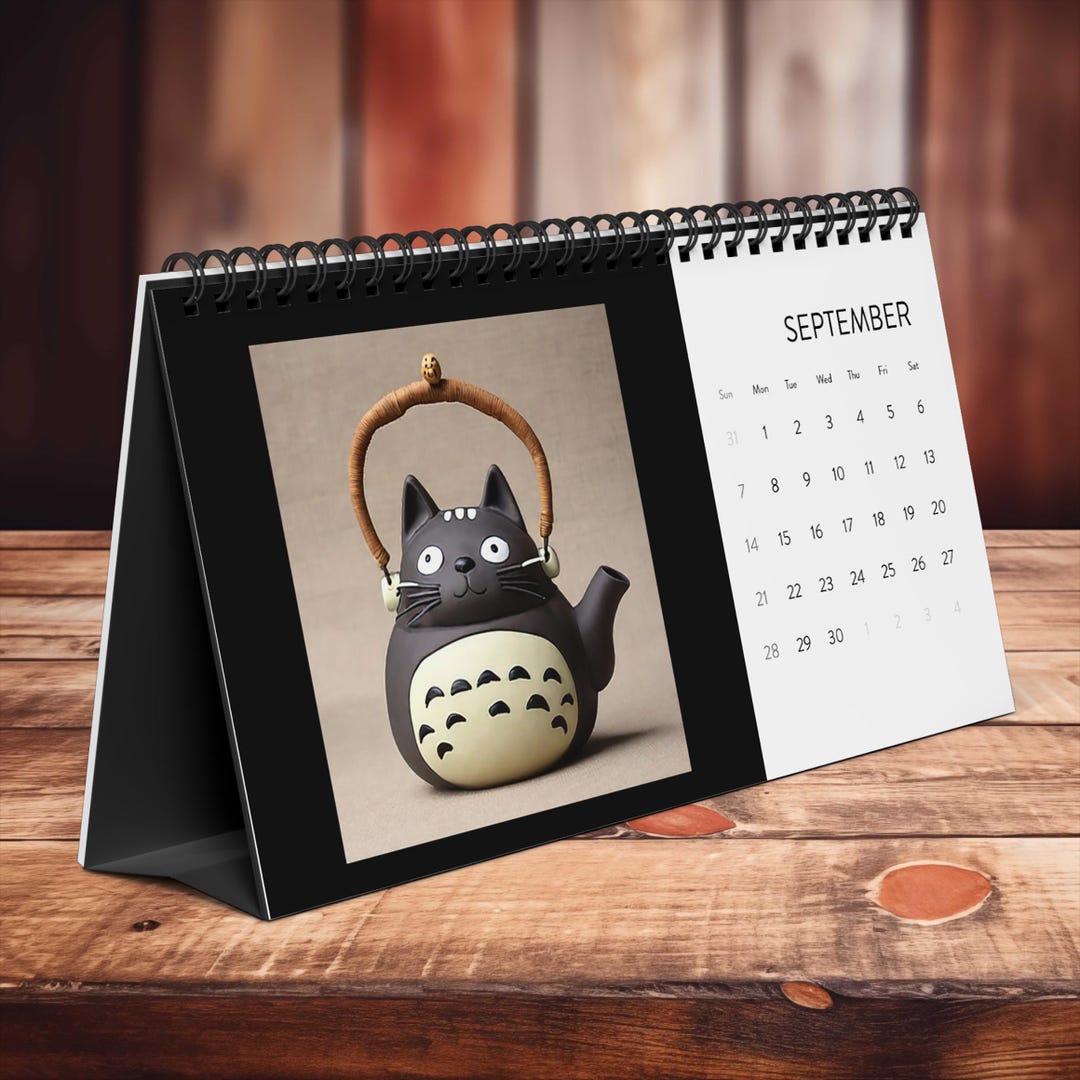 Desktop Calendar, Cat Teapots, Funny, Wall Calendar, Cat Lover Gift ...