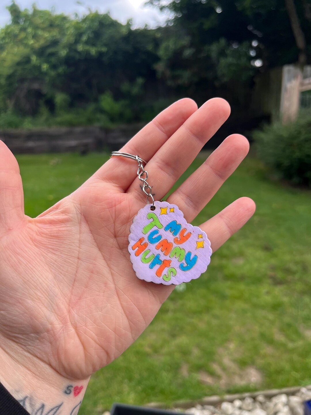 Cute Quote Keychain / Tummy Hurts Keychain / Glitter Resin Keyring ...