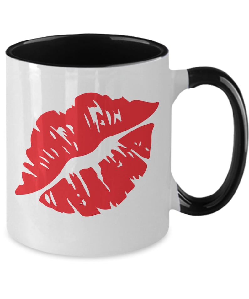 Lips Mug, Red Lipstick Kiss Cup, Kissable Red Lips Coffee Cup, Pop Art ...