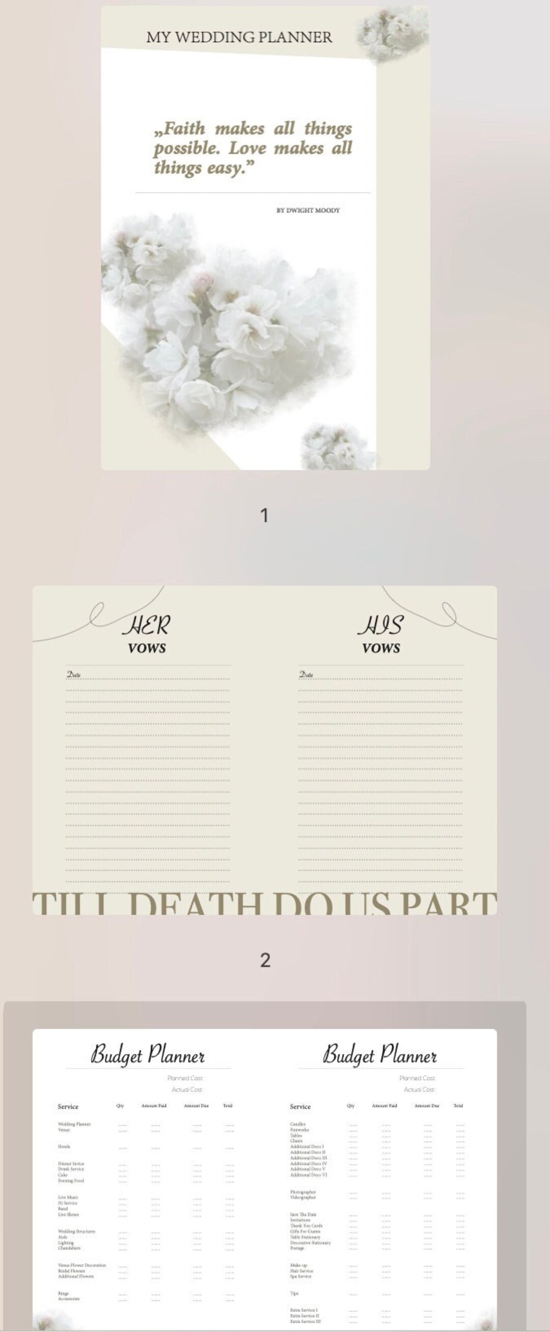 Simple Wedding Planner A4 Size for Printing at Home - Etsy