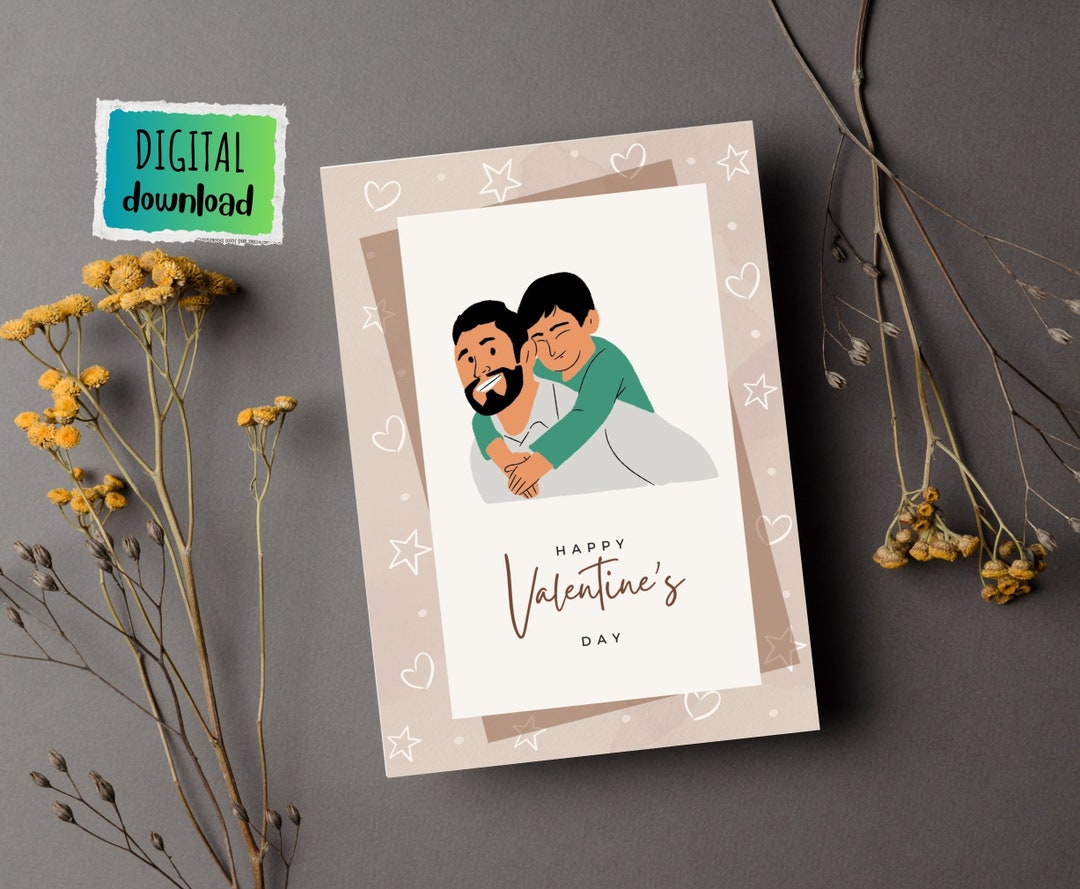 Printable Happy Valentines Day Card Father and Son Card Father and ...