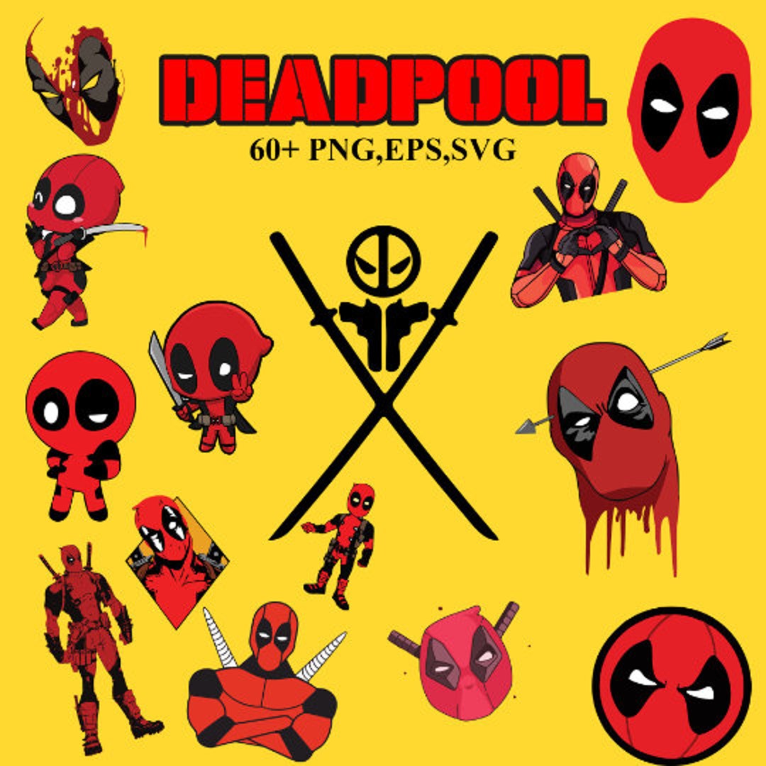 Deadpool Digital Stickers, Deadpool Svg, Superhero Svg, Layered Files ...