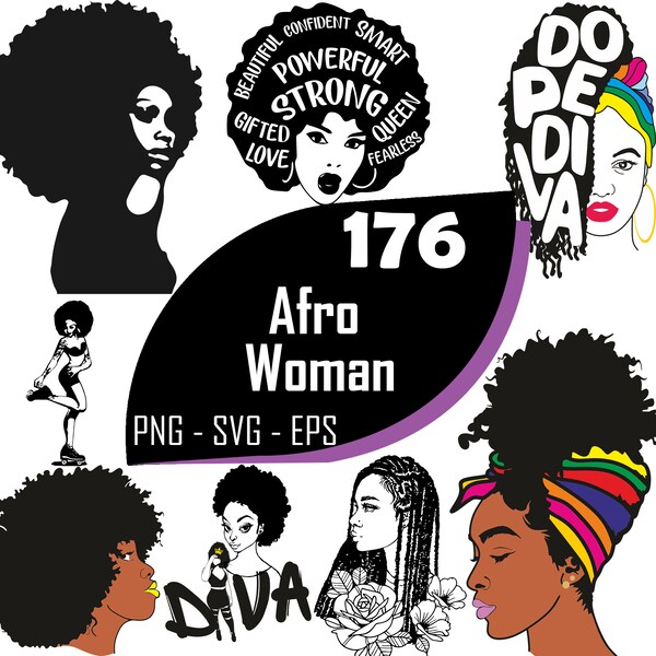 Afro Svg - Etsy