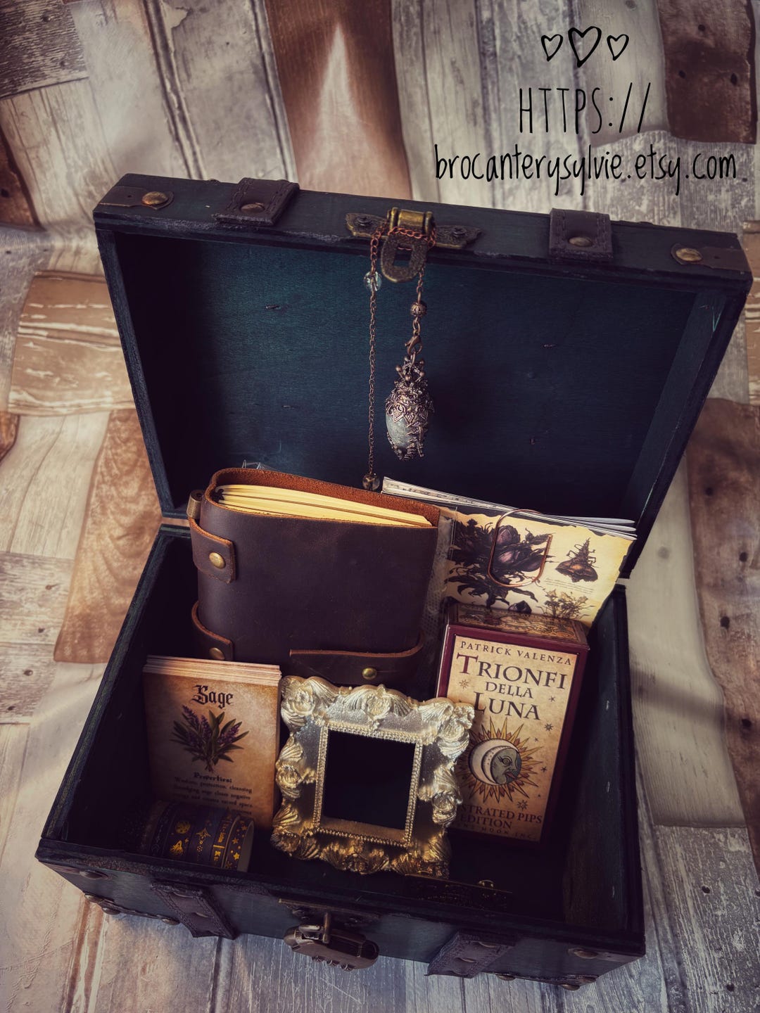Gothic Treasure Chest With Leather Journal, Tarot Deck & Mystical Decor ...