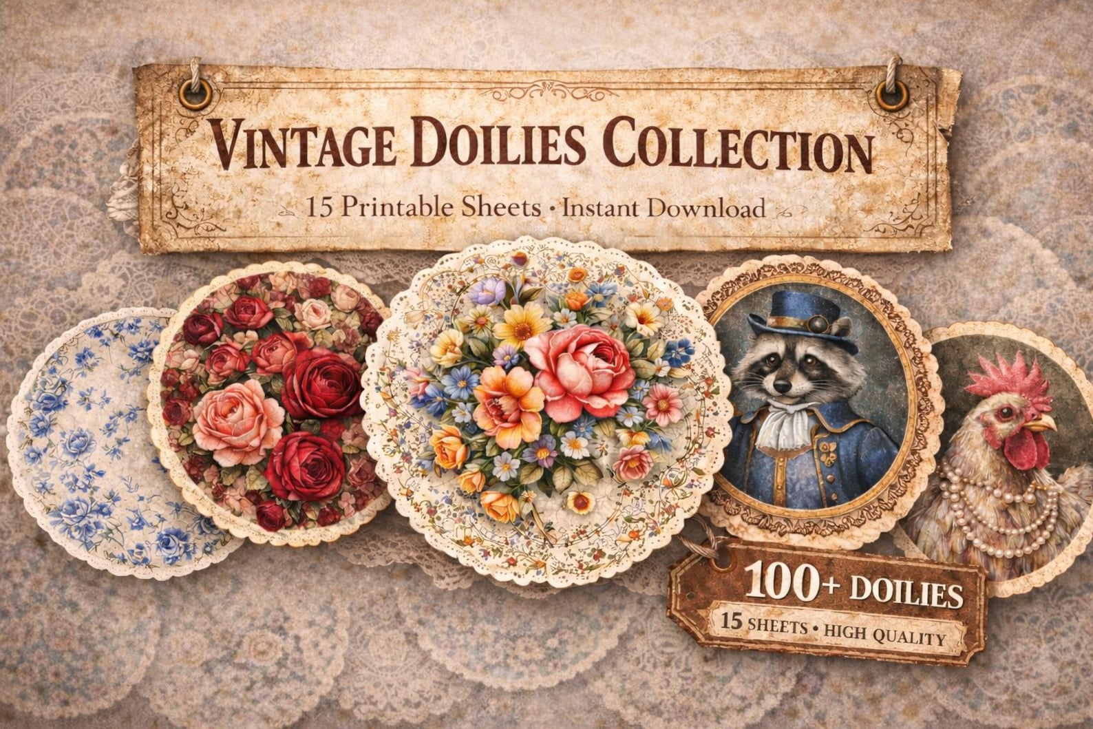 Printable Pages Doilies- Digital Instant Download - More Than 100 ...