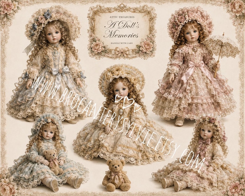 Victorian Porcelain Dolls Printable Bundle Sheets Instant Download Junk ...