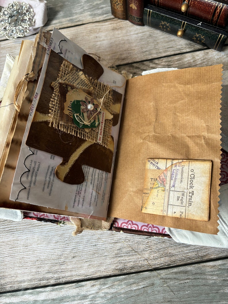 Junk Journal Handmade Book Embellished Book Chunky Bulky Unique White ...