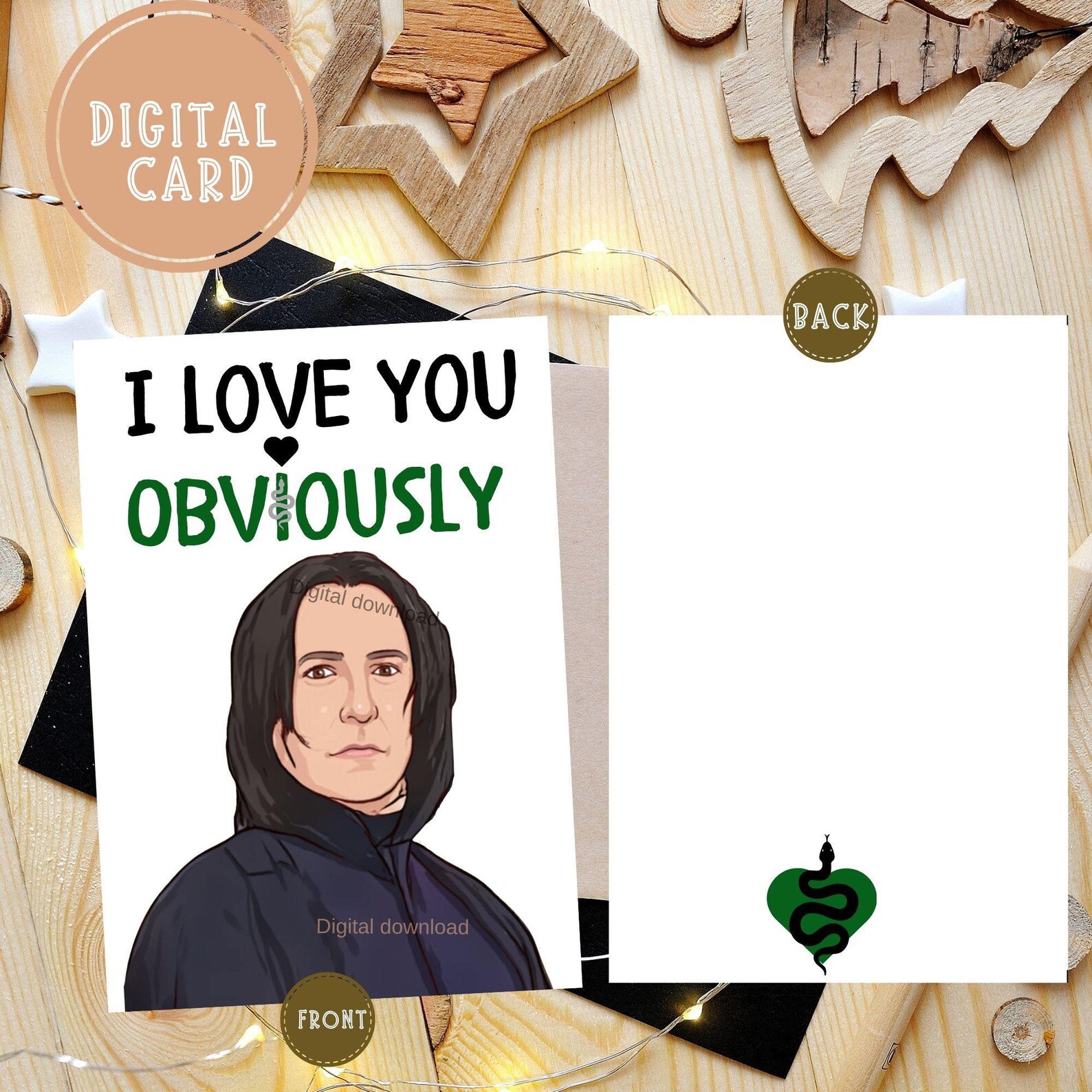 I Love You Obviously Snape Funny Valentine Card Printable Magical Gift ...