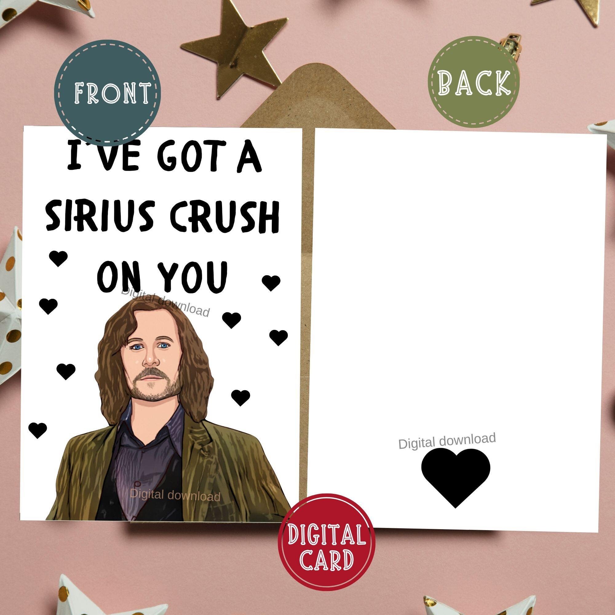Sirius Crush on You Funny Valentine Card Printable Magical Gift Wizard ...
