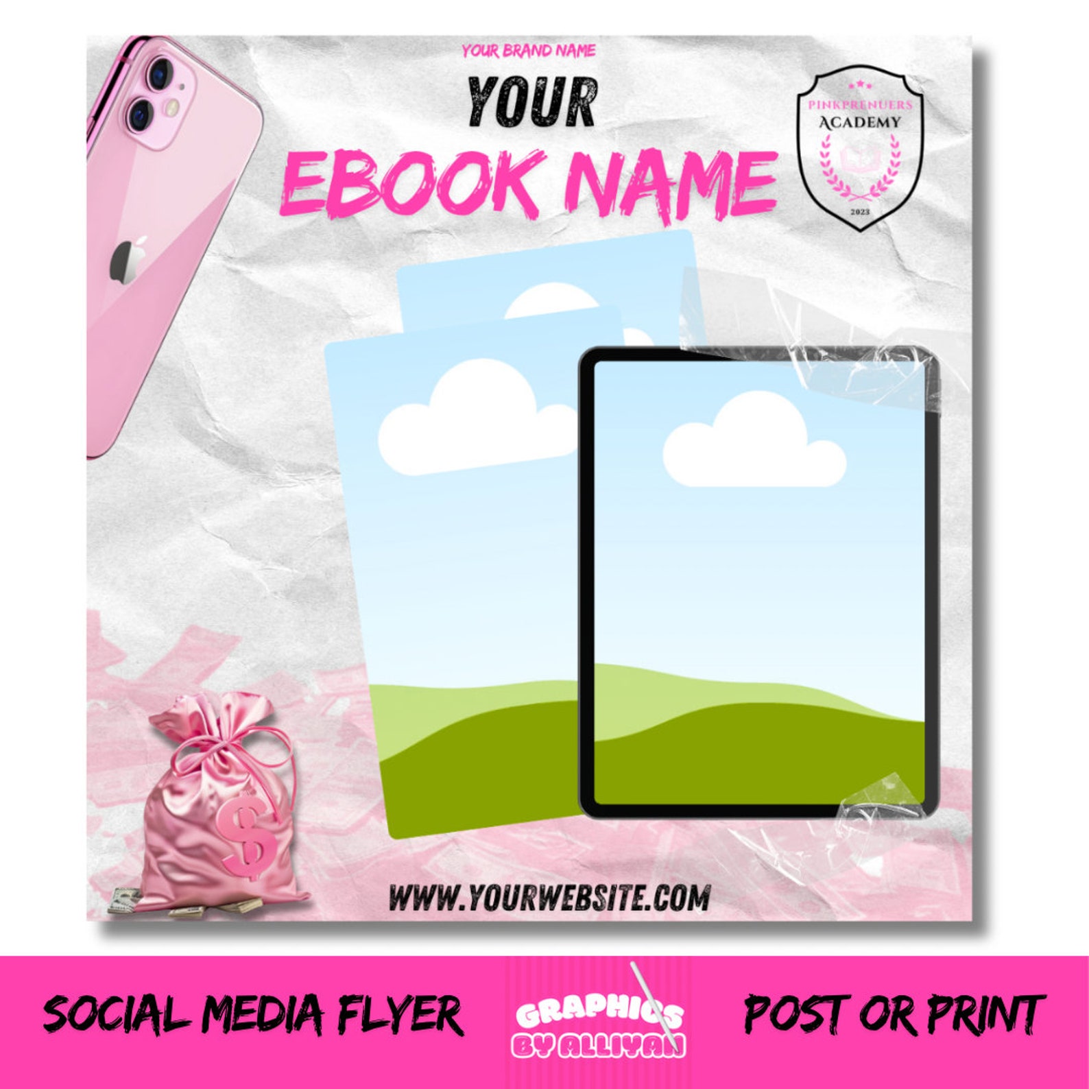 Ebook Flyer, Ebook Flyer Template, Ebook Promotion, DIY Canva Flyer - Etsy