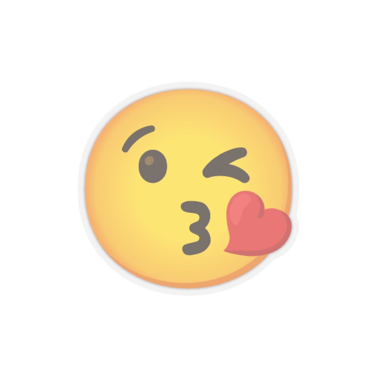Kissy Face Emoji Stickers - Etsy
