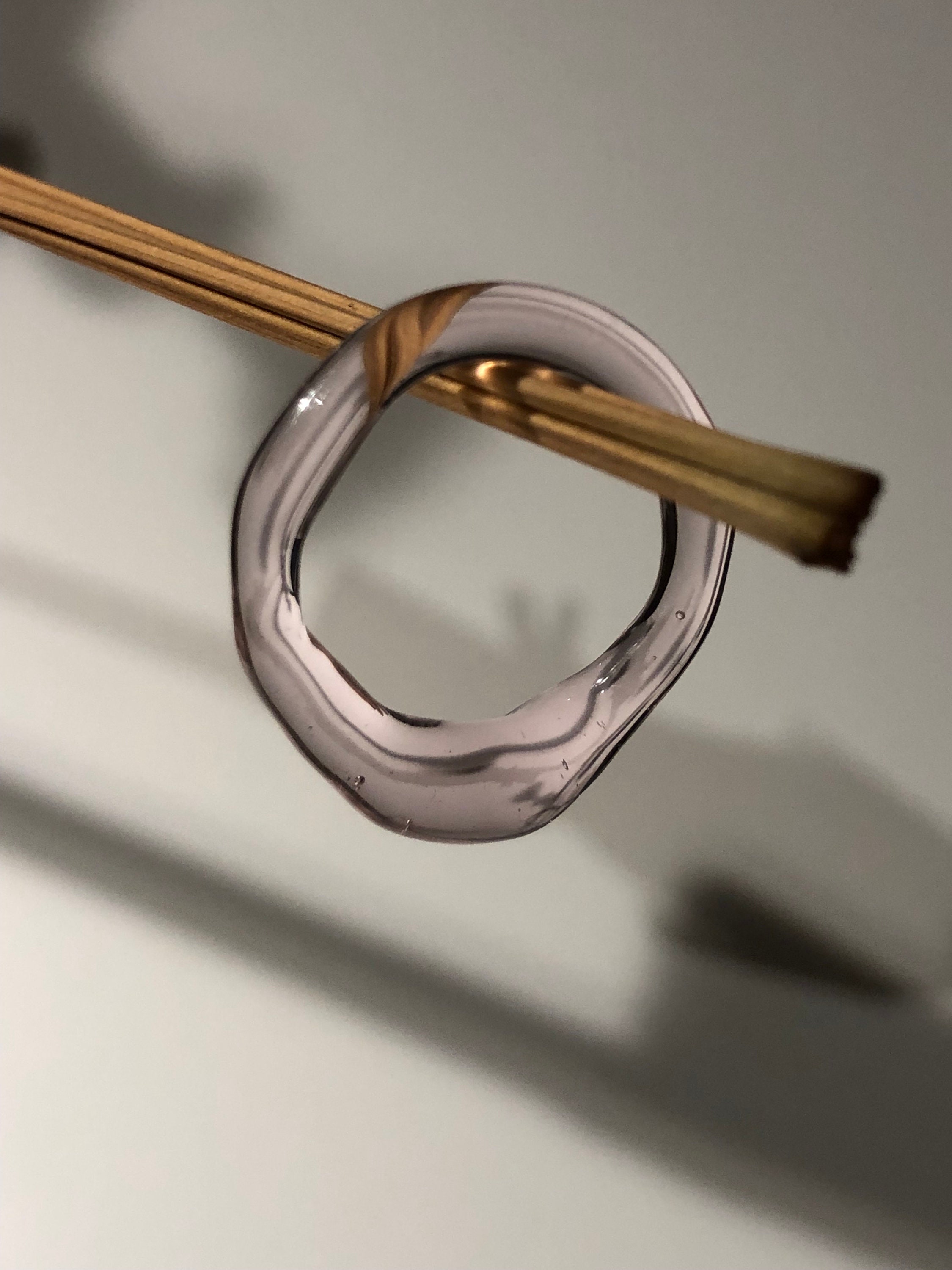 Rose Glass Ring Sleek Minimalist Borosilicate Jewelry, Artisan Handmade ...