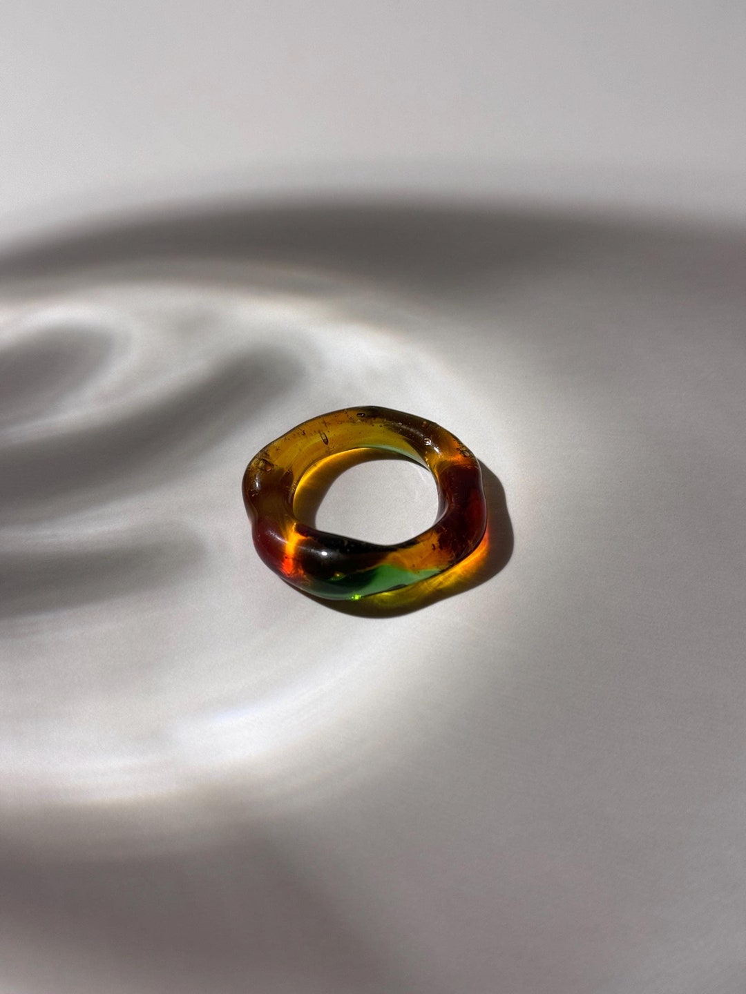 Autumn Leaves Inspired Glass Ring - Minimalist Borosilicate Jewelry ...