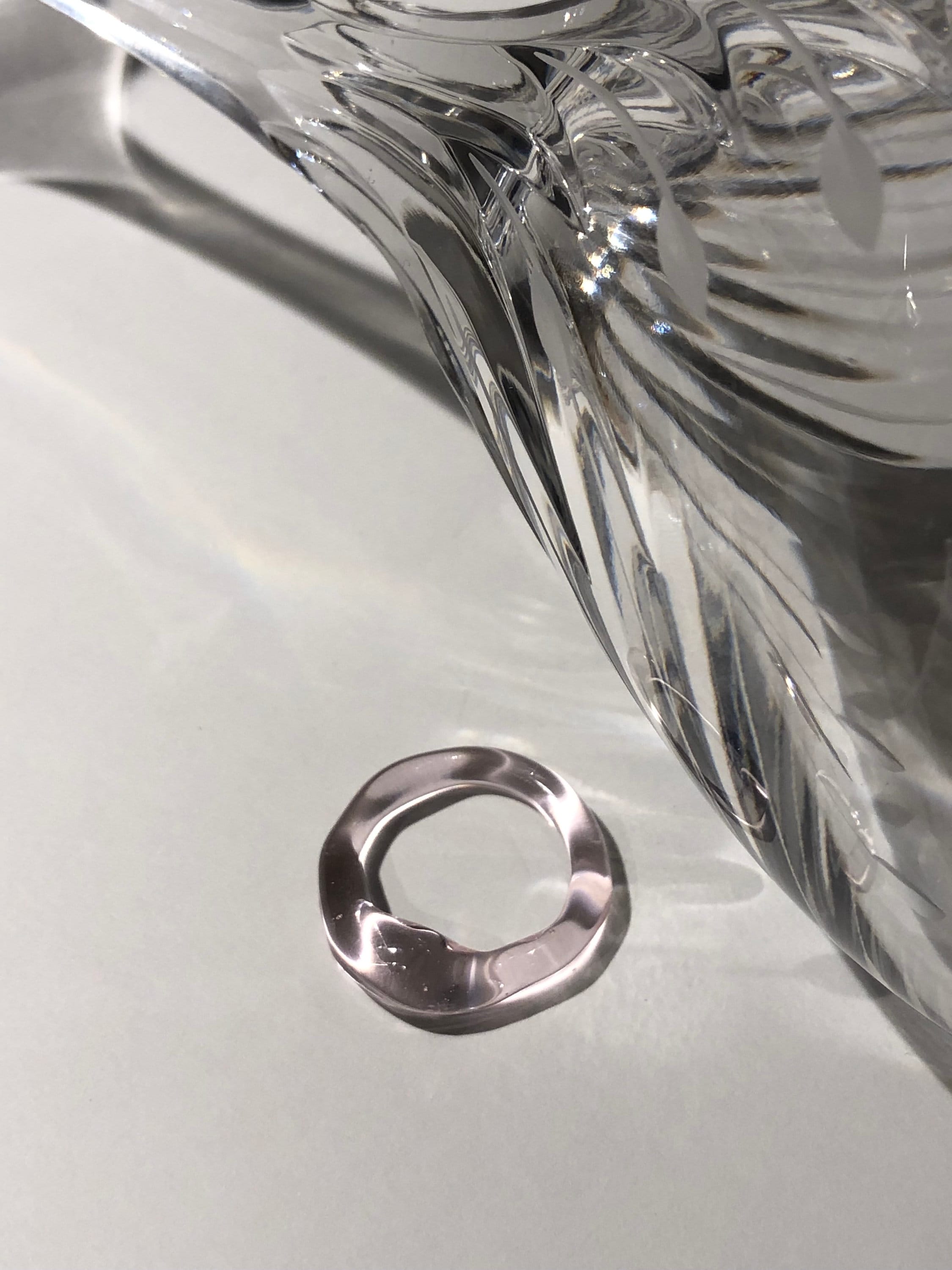 Rose Glass Ring Sleek Minimalist Borosilicate Jewelry, Artisan Handmade ...