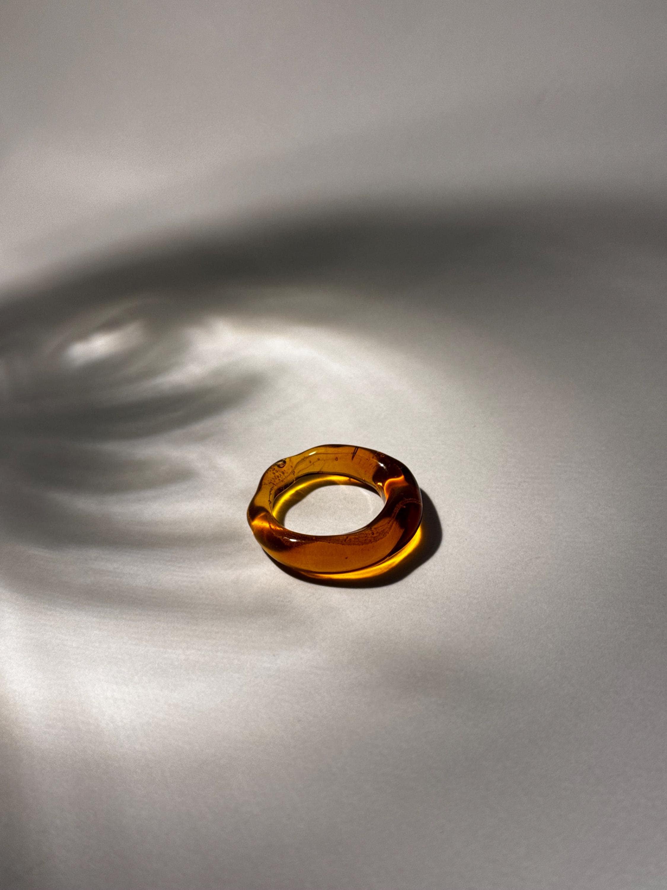 Handmade Brown Borosilicate Glass Ring: Minimalist Artisan Jewelry - Etsy
