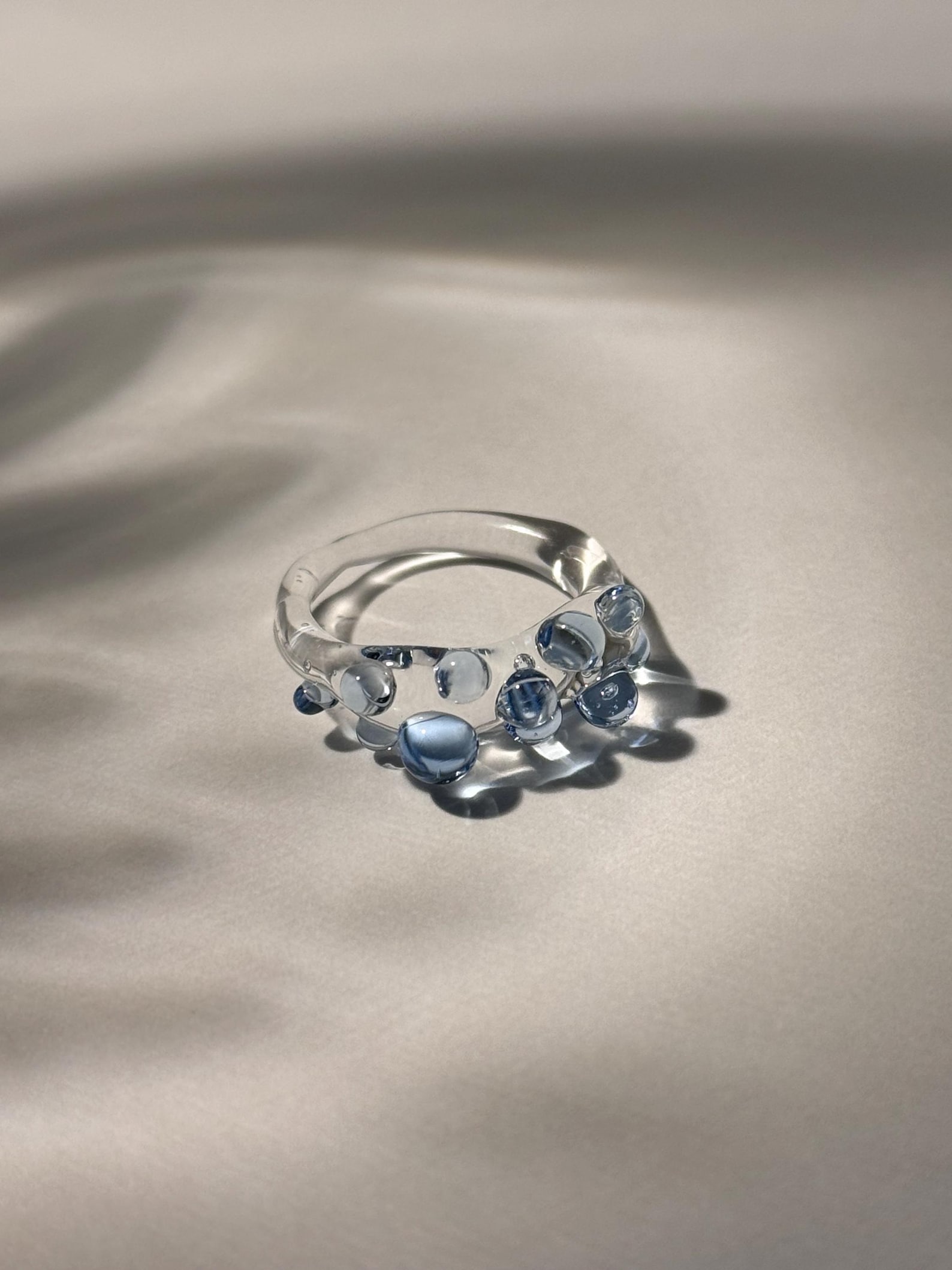 Handmade Blue Dotted Glass Ring: Minimalist Borosilicate Jewelry - Etsy