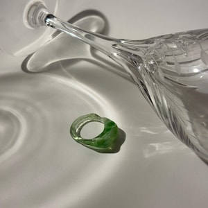 Gorgeous Green Glass Ring - Unique Minimalist Borosilicate Jewelry ...