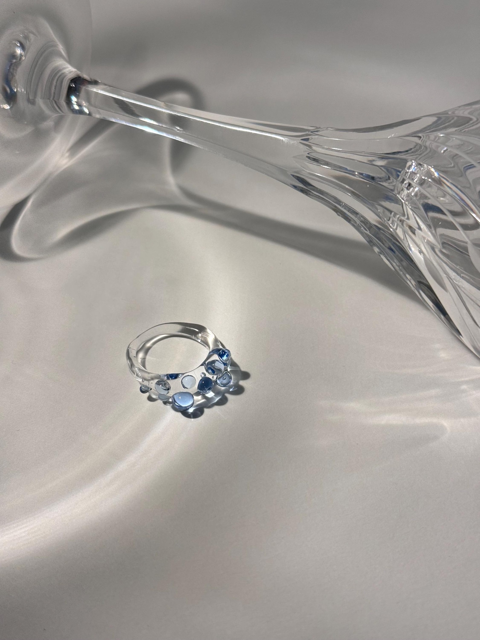 Handmade Blue Dotted Glass Ring: Minimalist Borosilicate Jewelry - Etsy
