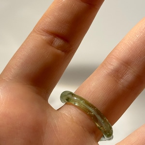 Gorgeous Green Glass Ring - Unique Minimalist Borosilicate Jewelry ...