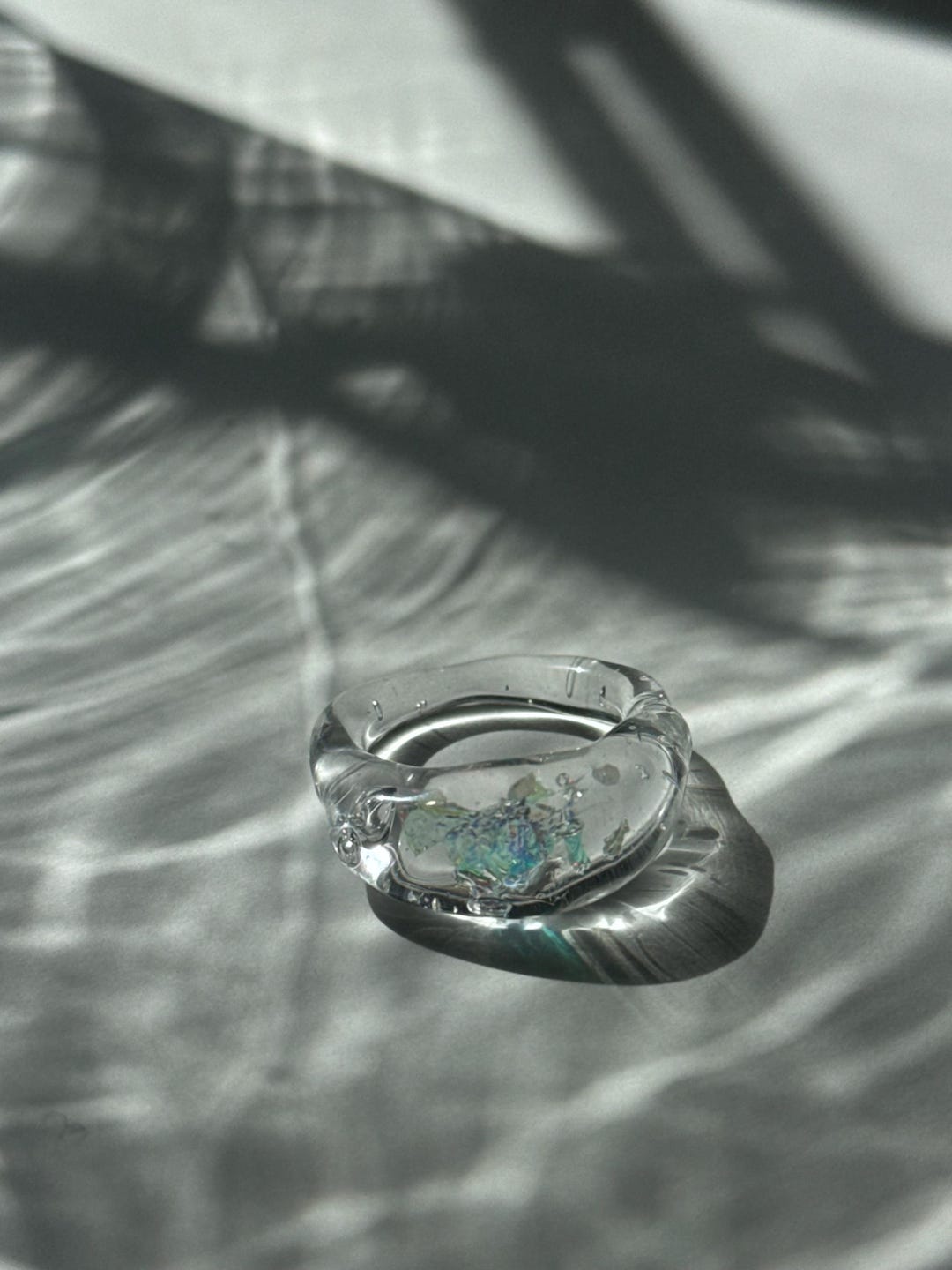 Opal Glass Ring: Handmade Borosilicate Minimalist Jewelry - Etsy