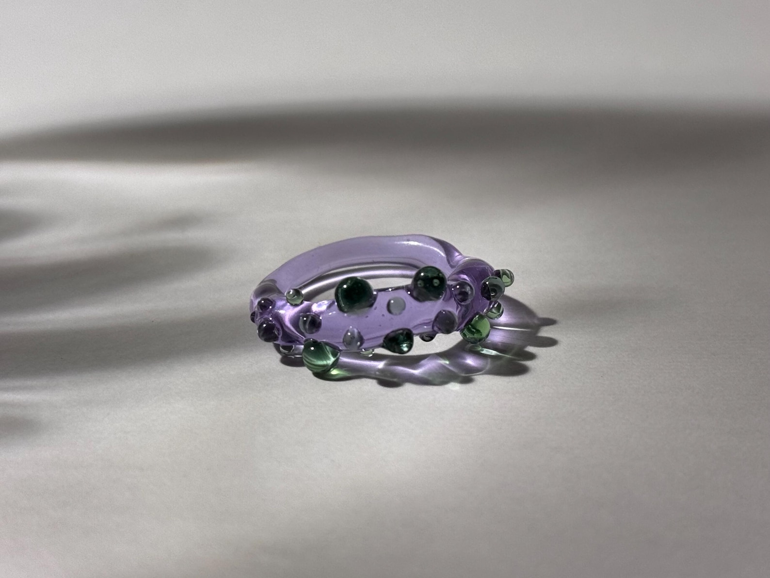 Handmade Purple Dotted Glass Ring: Borosilicate Minimalist Jewelry - Etsy