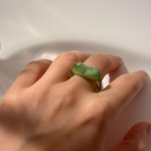 Gorgeous Green Glass Ring - Unique Minimalist Borosilicate Jewelry ...