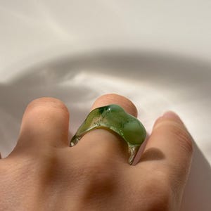 Gorgeous Green Glass Ring - Unique Minimalist Borosilicate Jewelry ...