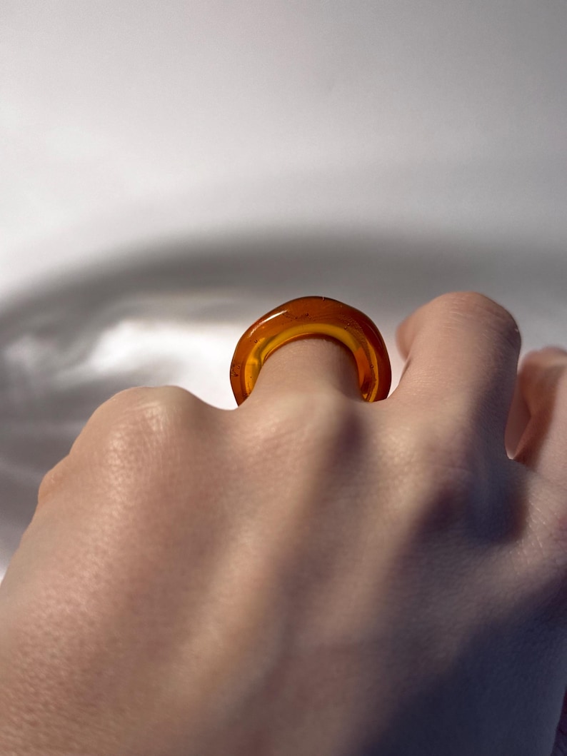 Handmade Brown Borosilicate Glass Ring: Minimalist Artisan Jewelry - Etsy