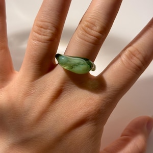 Gorgeous Green Glass Ring - Unique Minimalist Borosilicate Jewelry ...