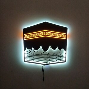 Lighted Kaaba Metal Islamic Wall Art,kabaa Wall Art,islamic Home ...
