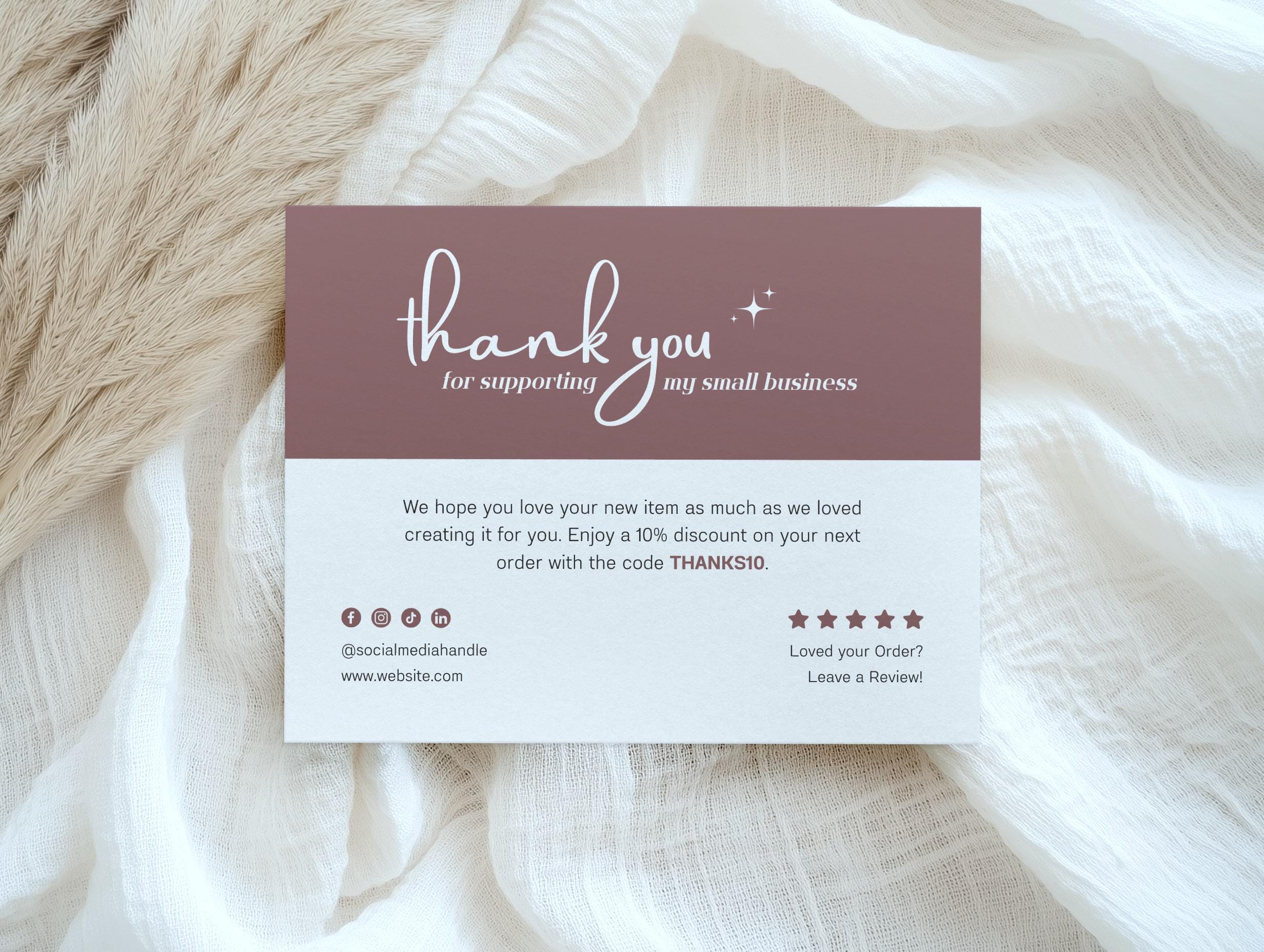 Editable Business Thank You Card Template, Minimalist, Thanks for Your ...