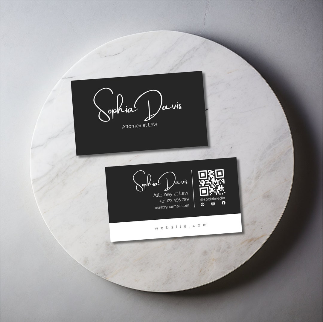 Business Card Template | Editable in Canva | Minimalist | QR Code ...
