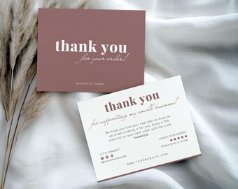 Editable Business Thank You Card Template Printable Purchase Insert ...