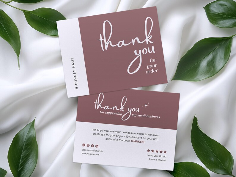 Editable Business Thank You Card Template, Minimalist, Thanks for Your ...