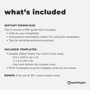 Editable Business Thank You Card Template | Printable Purchase Insert ...