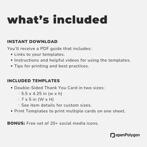 Editable Business Thank You Card Template, Minimalist, Thanks for Your ...