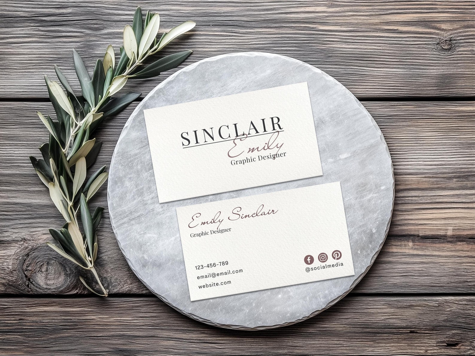 Editable Business Card Template | Minimalist White Design | QR Code ...