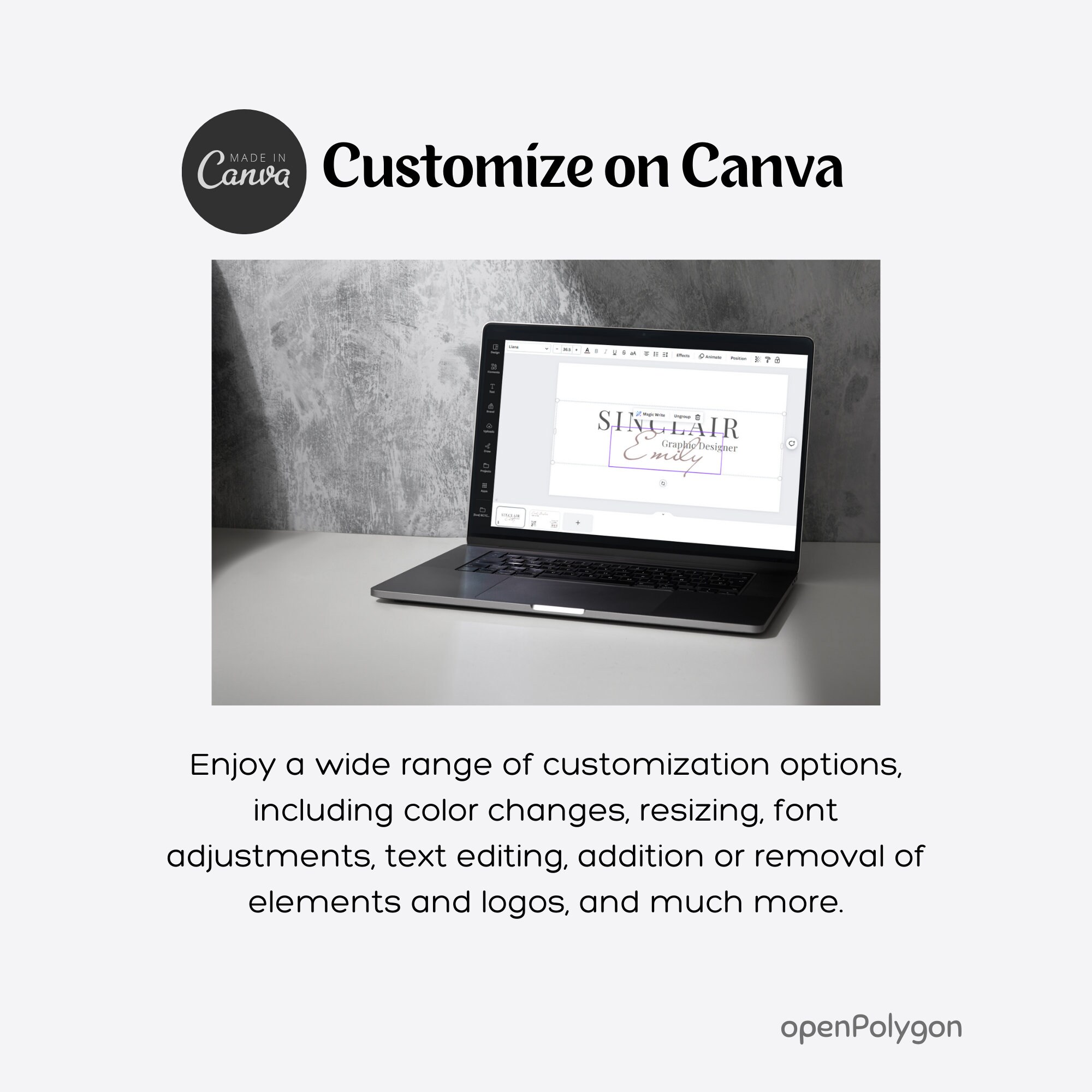 Business Card Template, Canva Template, Visit Card, Minimalist, White ...