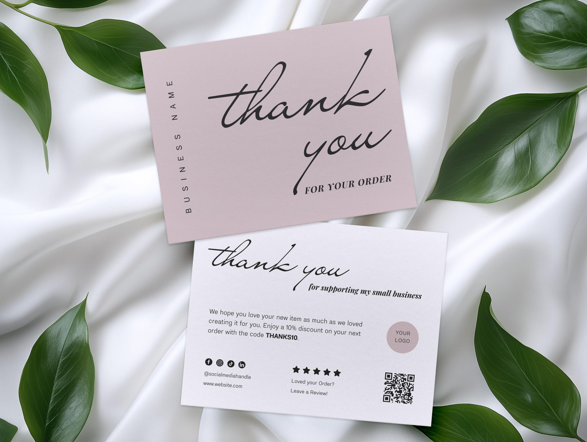 Pink Business Thank You Card Template, Minimal, Thanks for Your ...