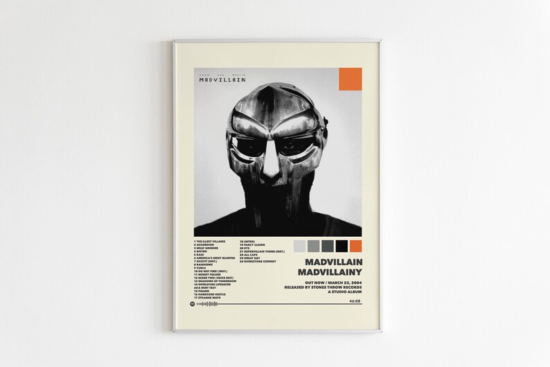 MF DOOM Posters / Madvillainy Poster, Tracklist Album Cover Poster, Print Wall Art, Custom ...