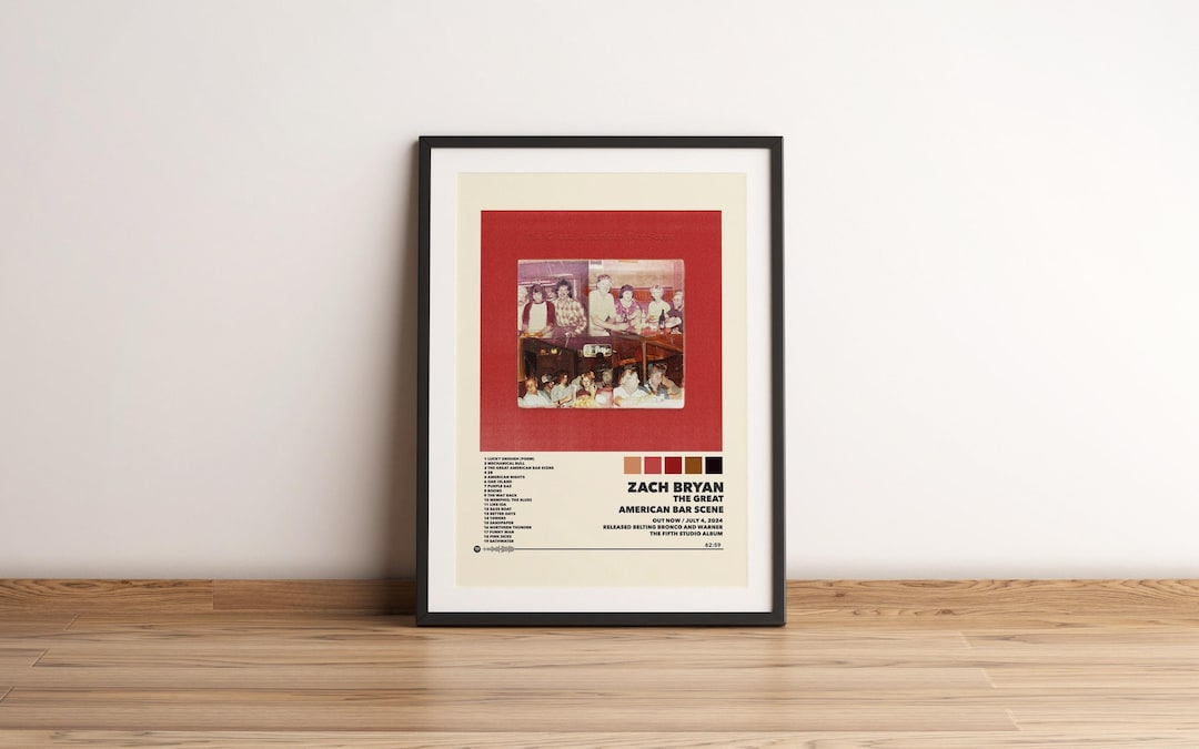 Zach Bryan Poster / the Great American Bar Scene Poster / Album Cover ...