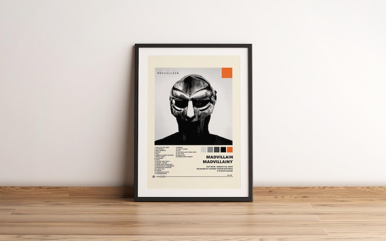 MF DOOM Posters / Madvillainy Poster, Tracklist Album Cover Poster, Print Wall Art, Custom ...