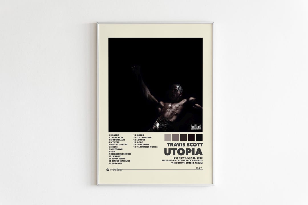 Travis Scott Poster Utopia Poster Tracklist Album Cover Poster Poster ...