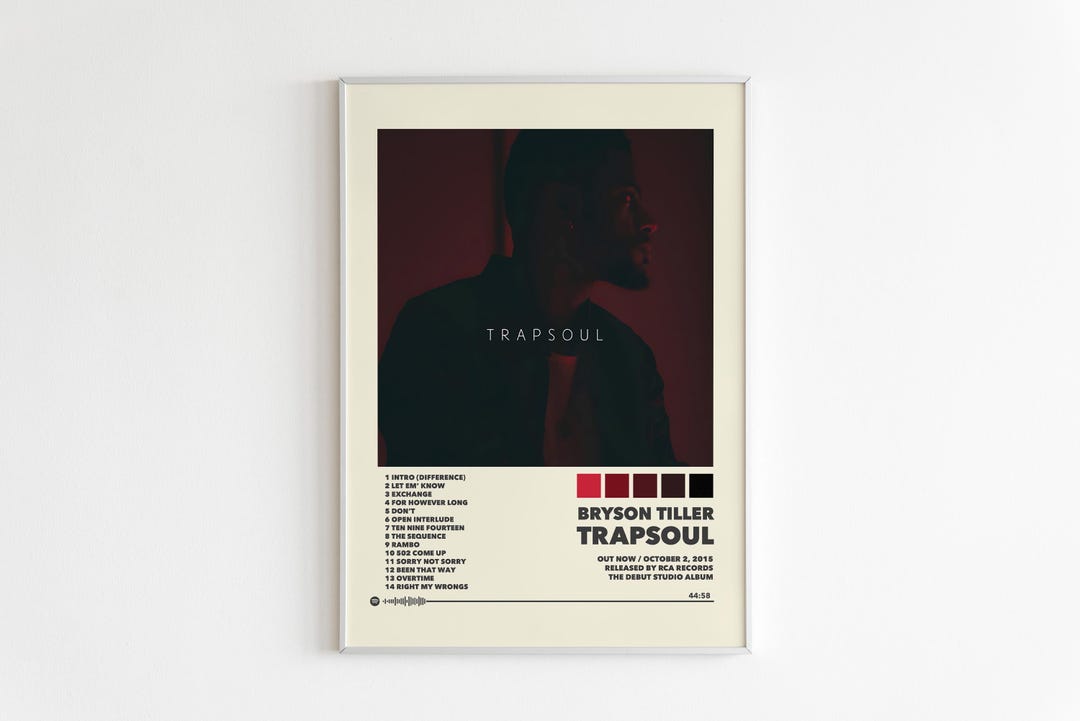 Bryson Tiller Posters / Trap Soul Poster, Tracklist Album Cover Poster ...