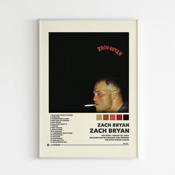 Zach Bryan Dawns Wall Art - Etsy