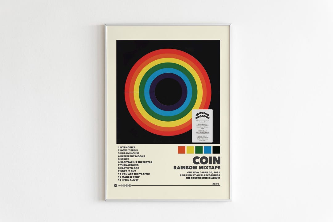 COIN Posters / Rainbow Mixtape Poster / Album Cover Poster / Poster ...