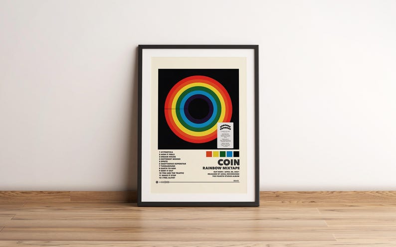 COIN Posters / Rainbow Mixtape Poster / Album Cover Poster / Poster ...
