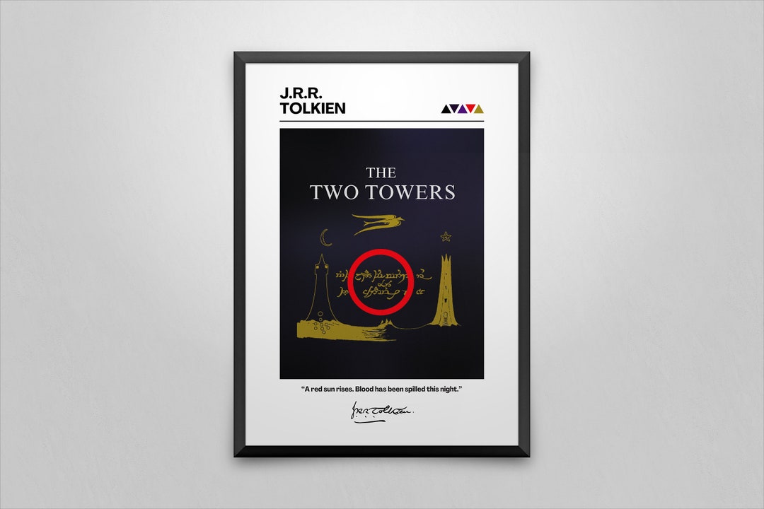 The Two Towers J.R.R Tolkien the Lord of the Rings Minimalist Book ...
